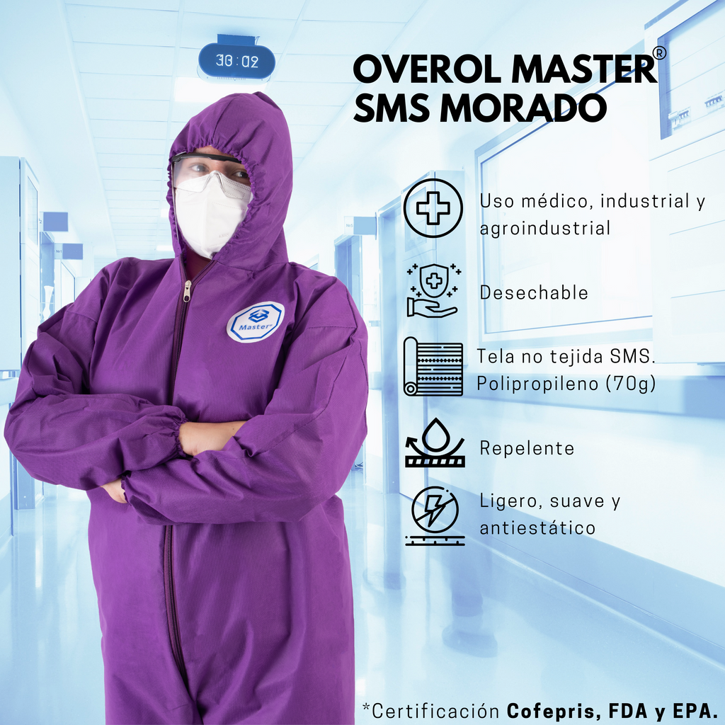 Overol Desechable Morado Grado Hospitalario | Overol Master – Overol ...