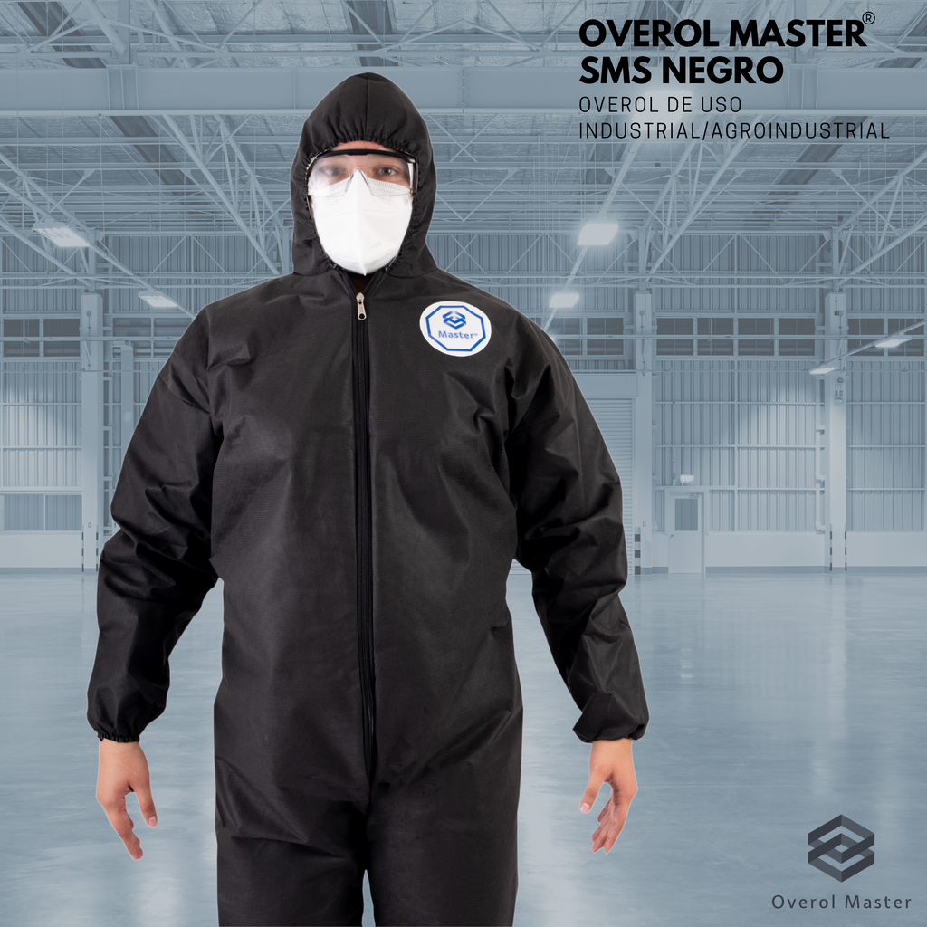Overol Desechable Negro Grado Hospitalario | Overol Master – Overol Master®