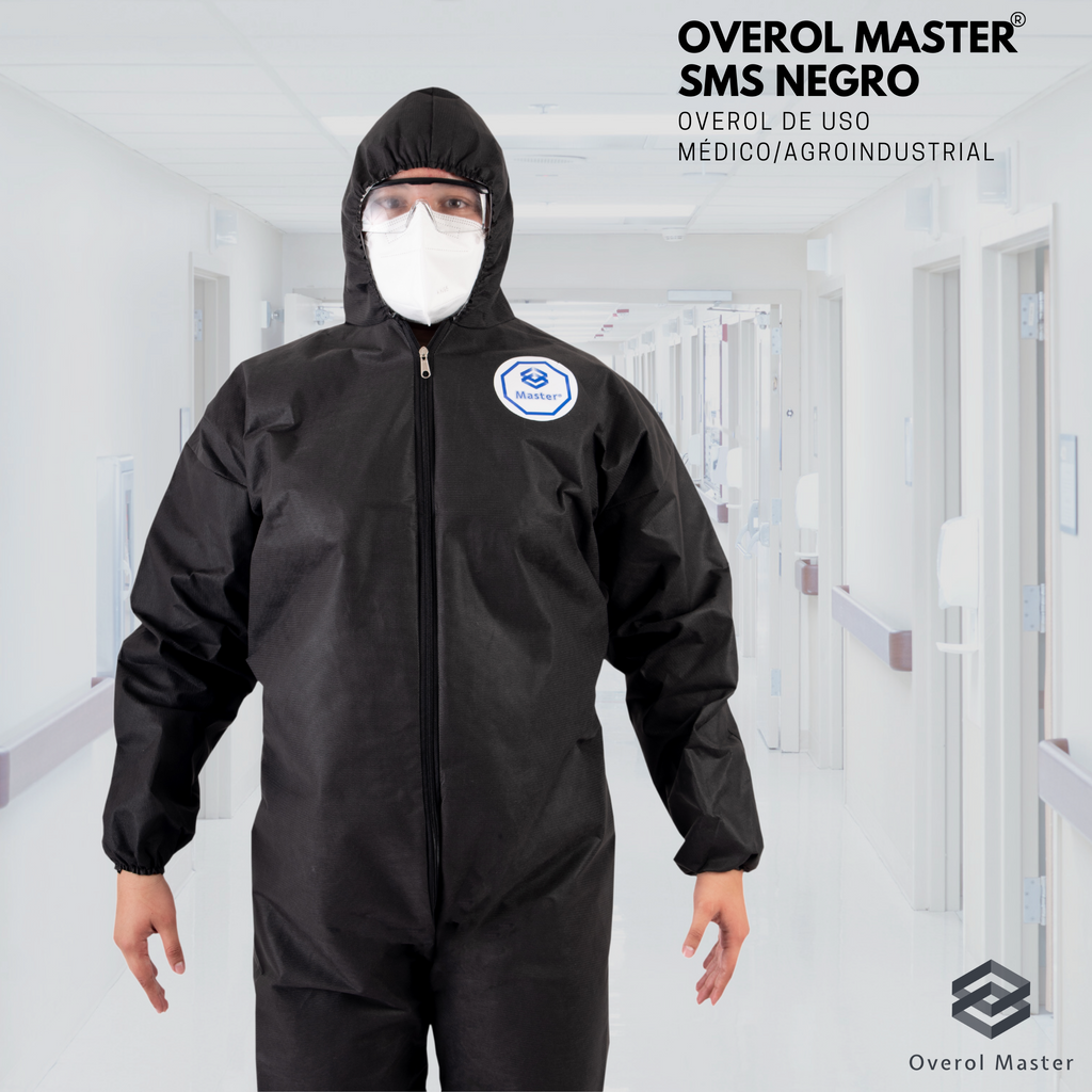 Overol Desechable Negro Grado Hospitalario | Overol Master – Overol Master®