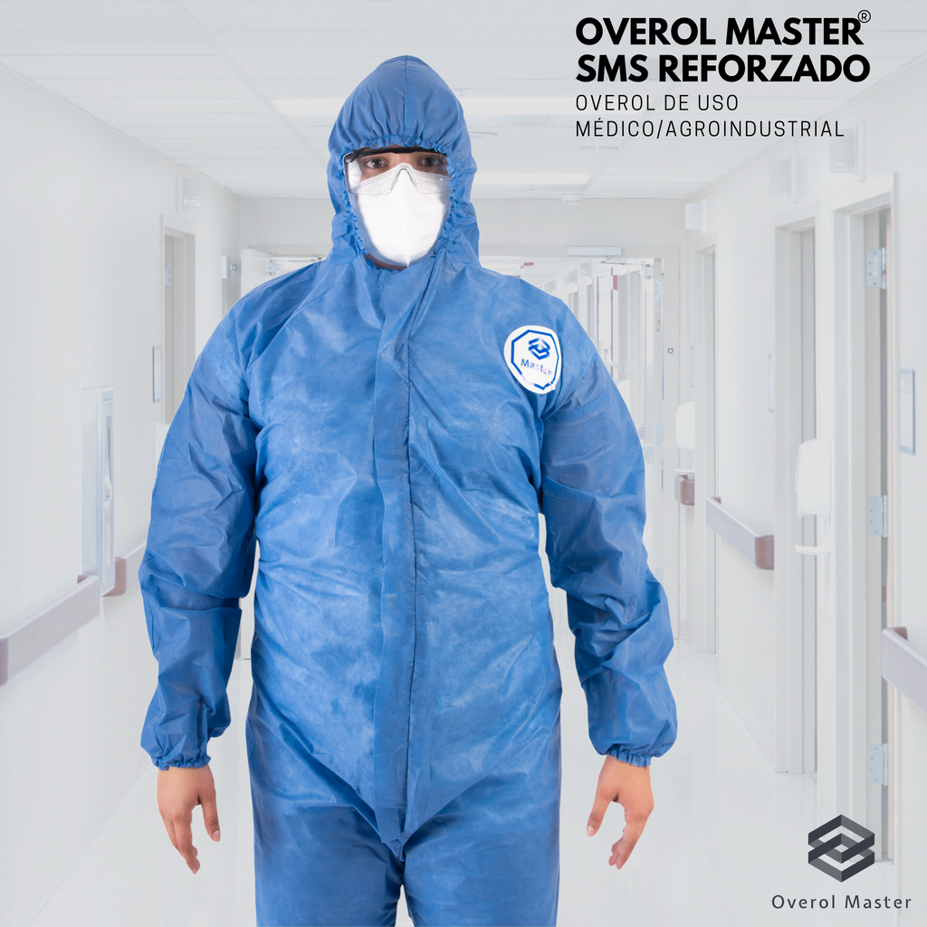 Overol Master Overol Desechable SMS Reforzado de Color Azul – Overol ...